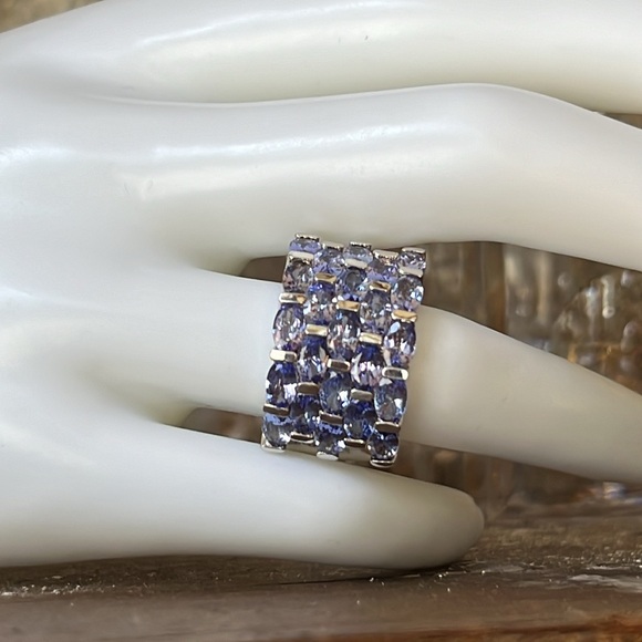 STS | Jewelry | Large Sterling And Tanzanite Ring Size 7 Marked Sts 925 ...